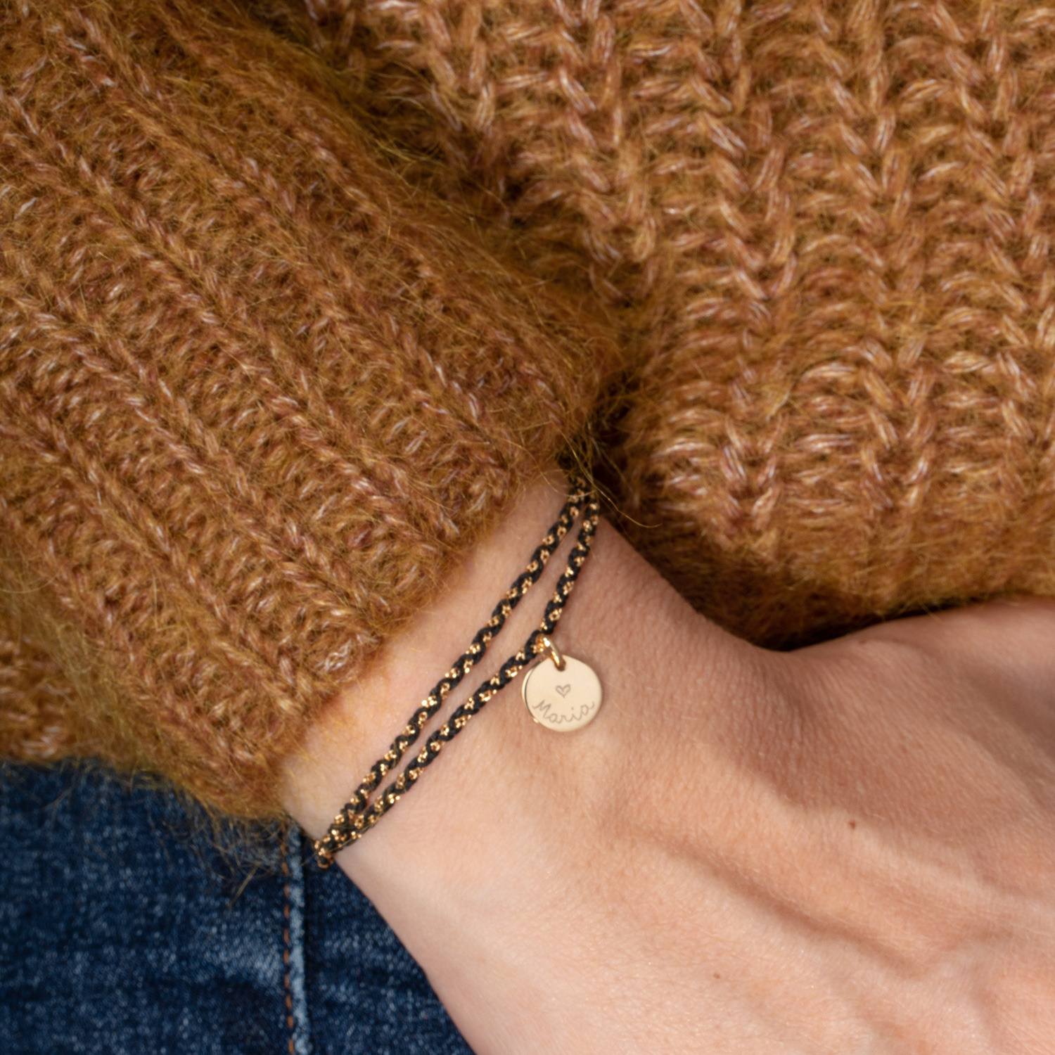 Personalised Braided Chain Bracelet | Merci Maman