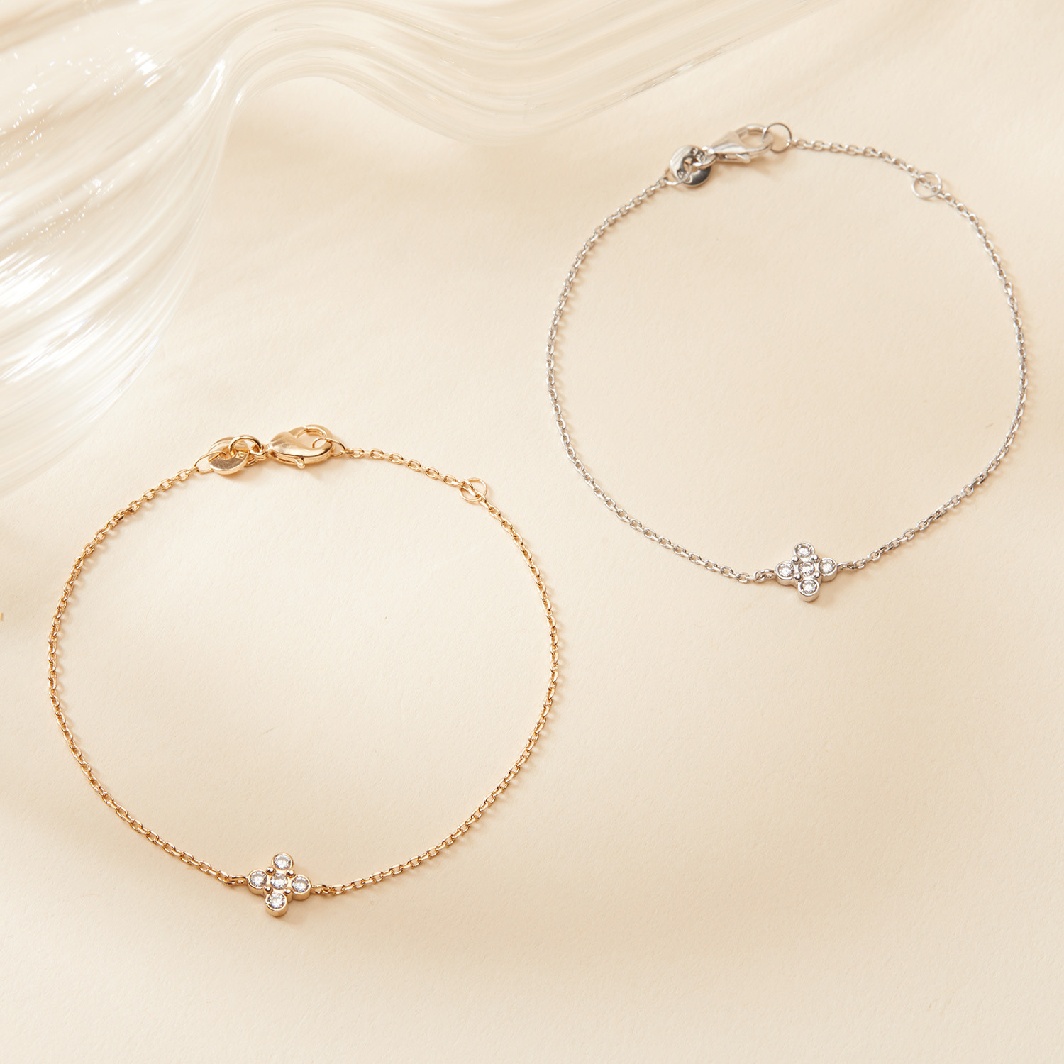 Crystal Clover Chain Bracelet | Merci Maman