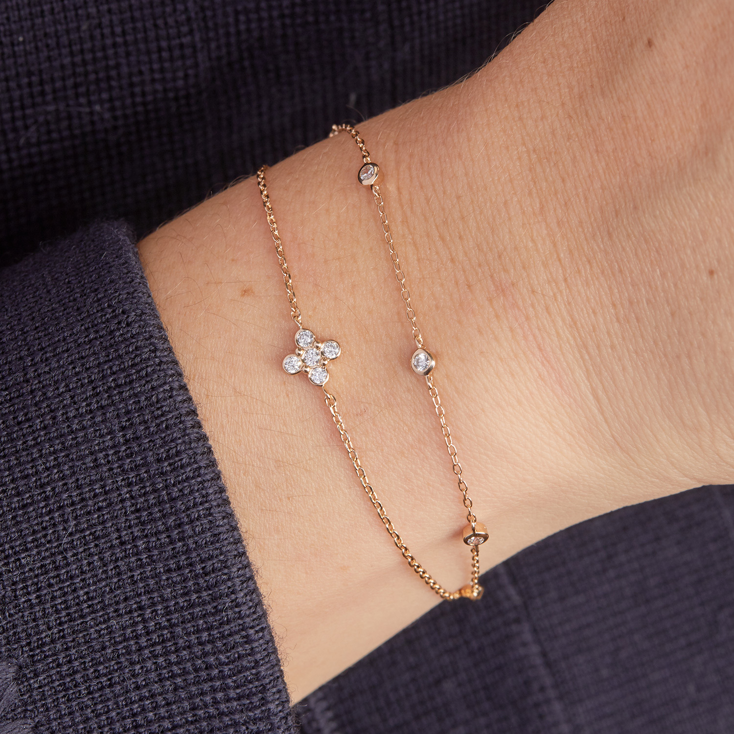 Crystal Clover Chain Bracelet | Merci Maman