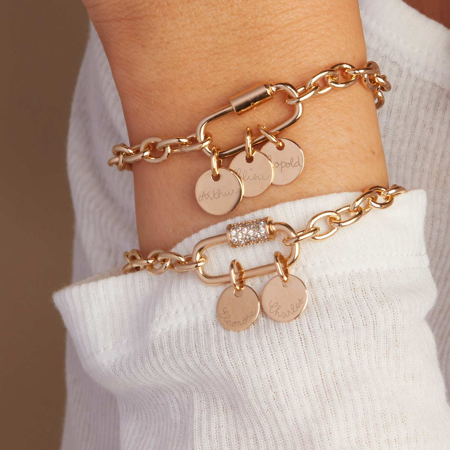 Bracelet à breloques Prénom personnalisé | Merci Maman