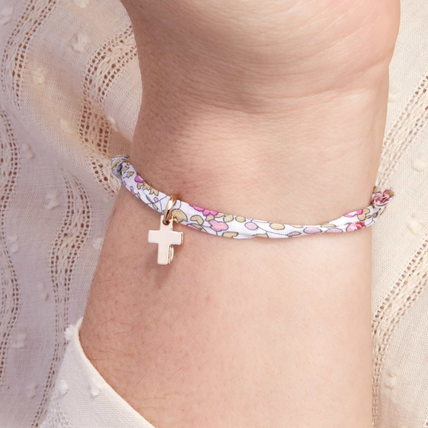 Mini Cross Charm Liberty Bracelet | Merci Maman