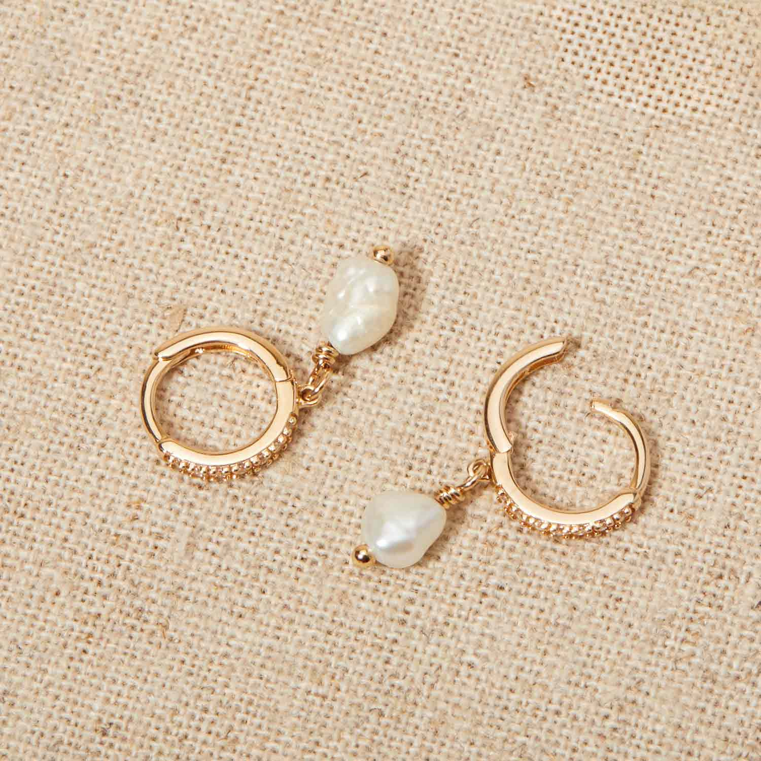 Mini Pearl Hoop Earrings | Merci Maman