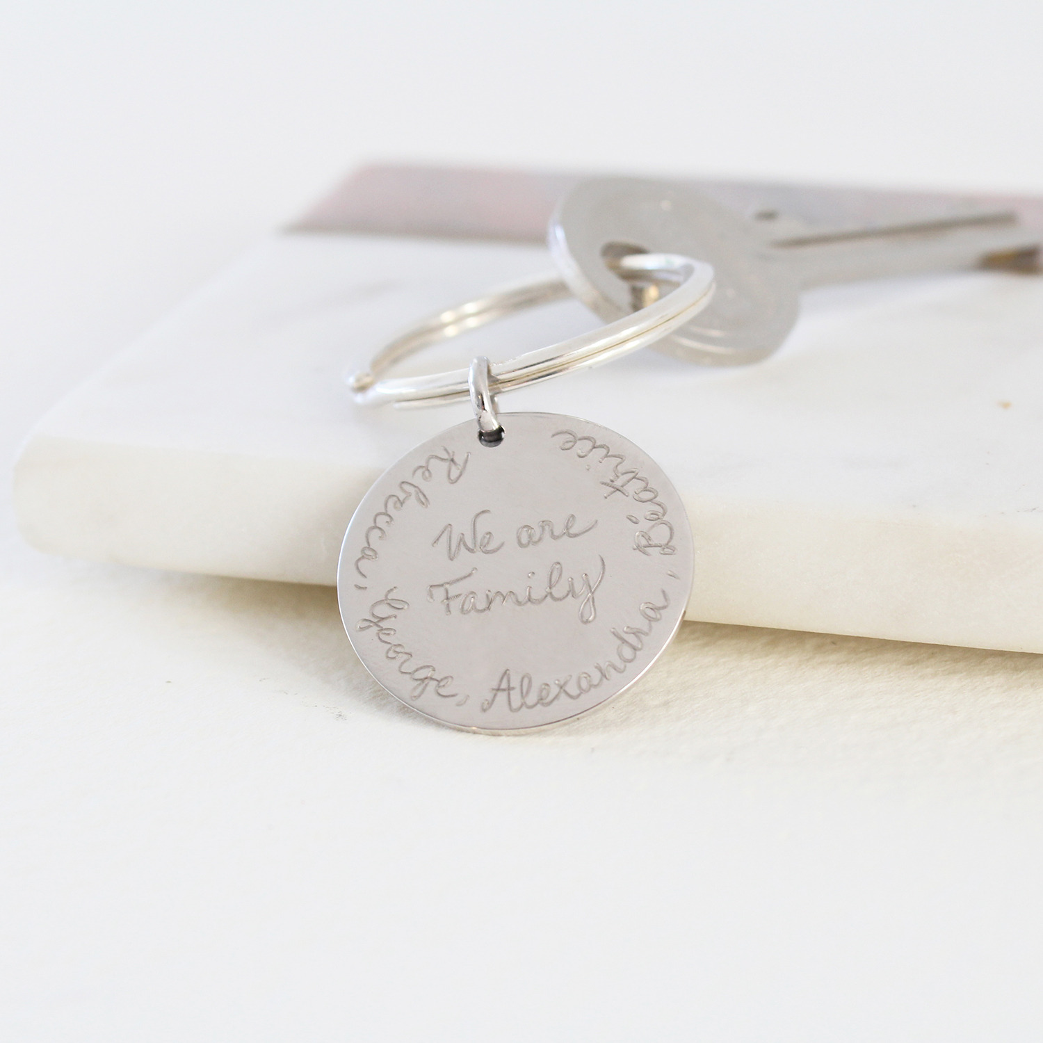 Personalised We Are Family Keyring | Merci Maman