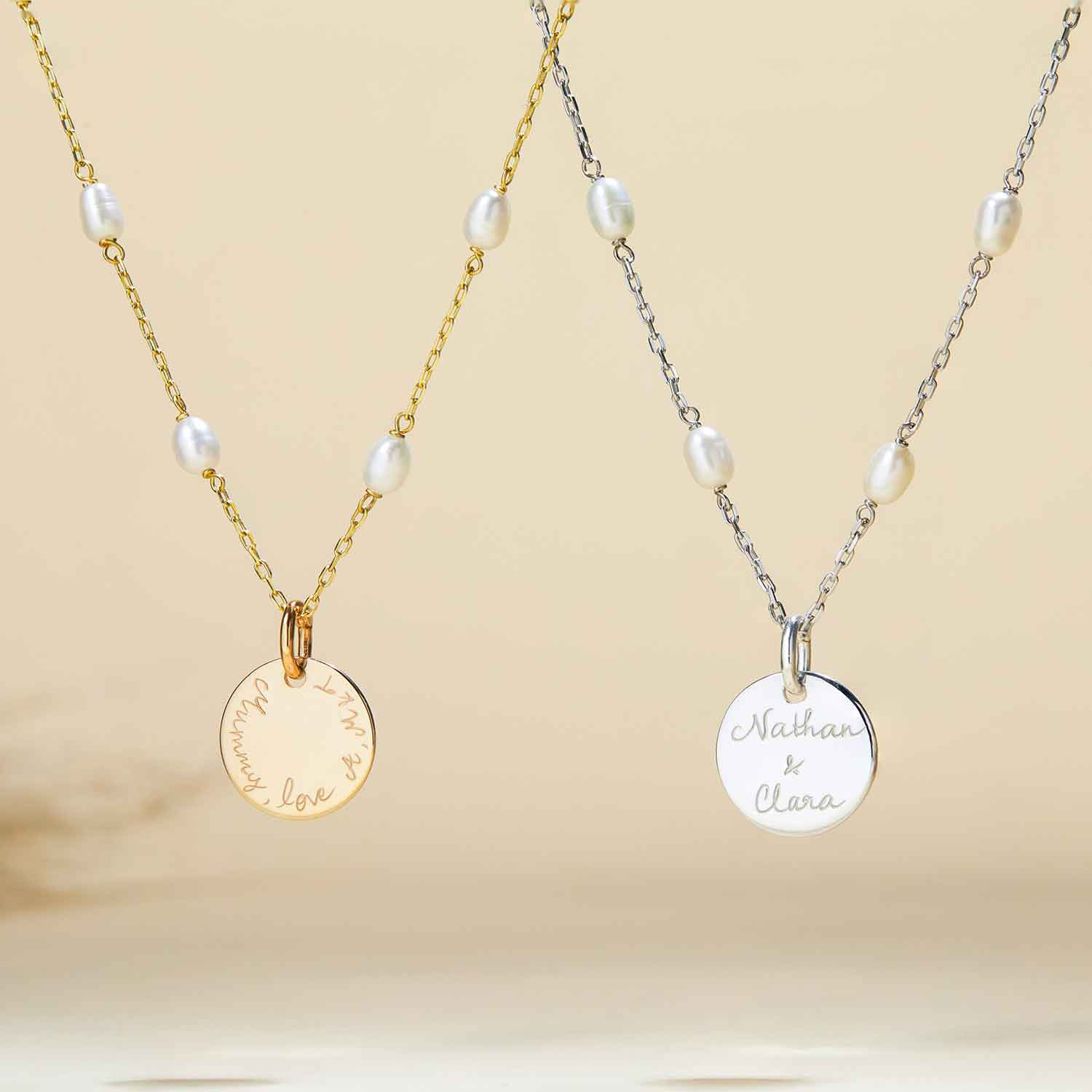 Personalised Pearl Chain Necklace | Merci Maman