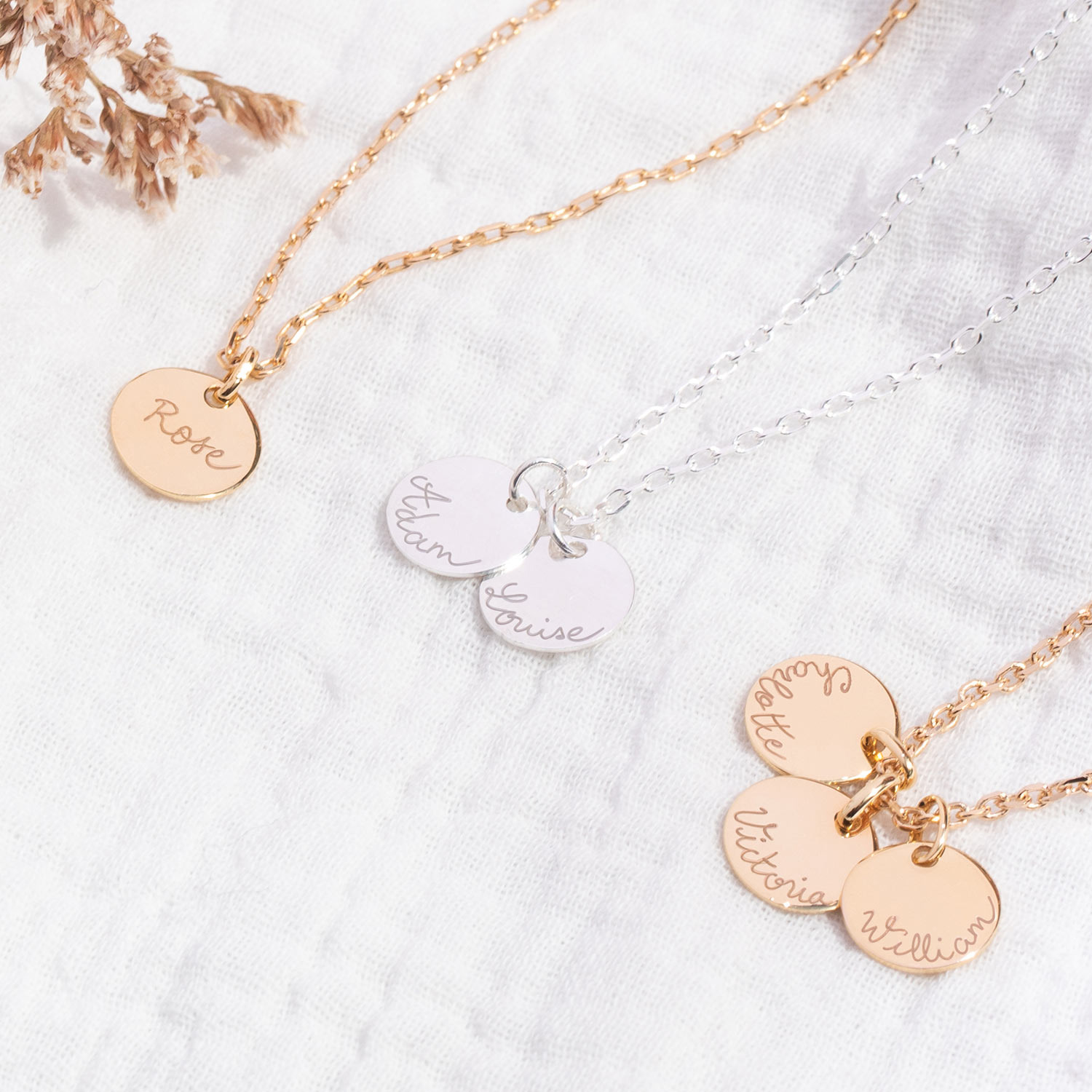 Collier personnalisé 2 Prénoms | Merci Maman