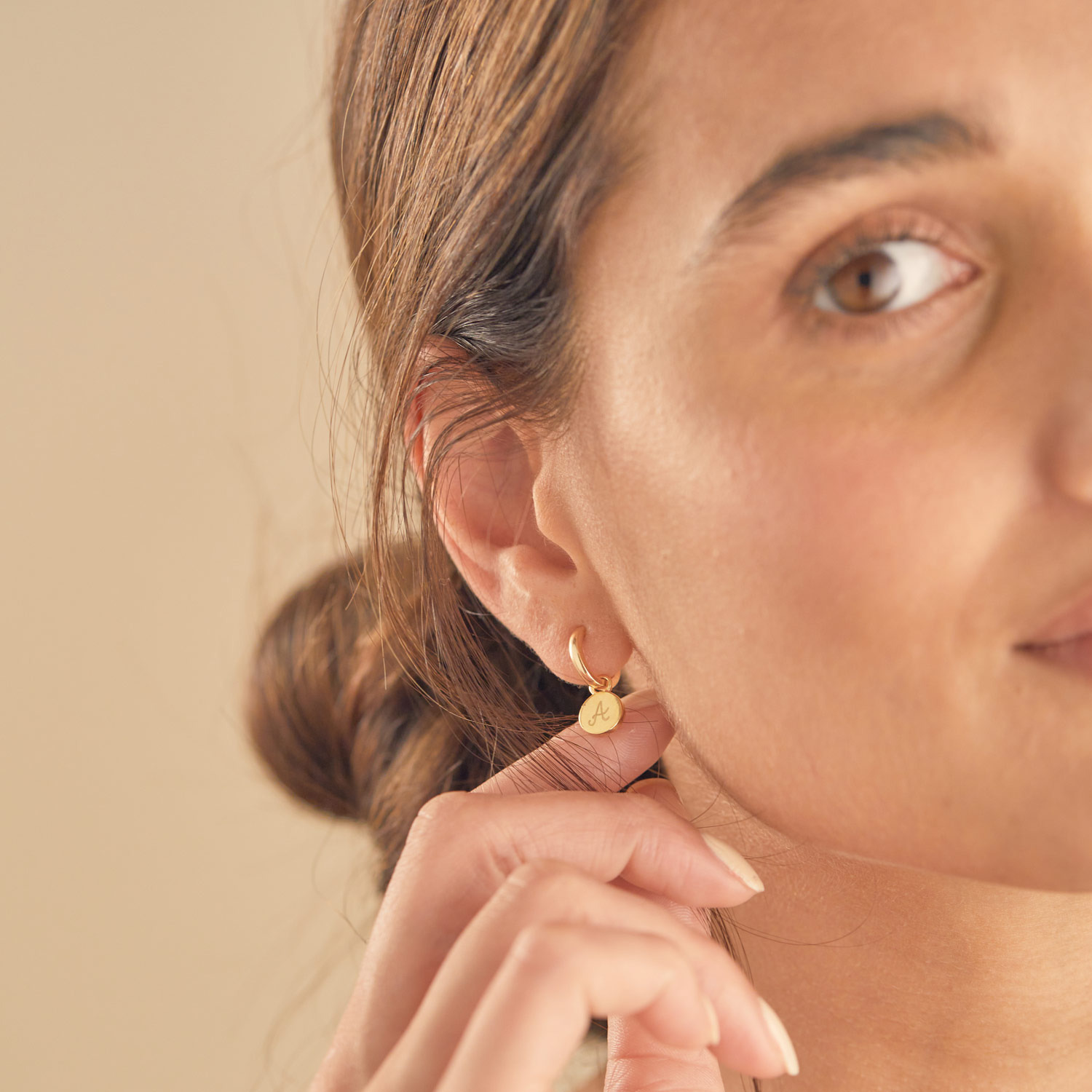 Personalised Disc Hoop Earrings | Merci Maman