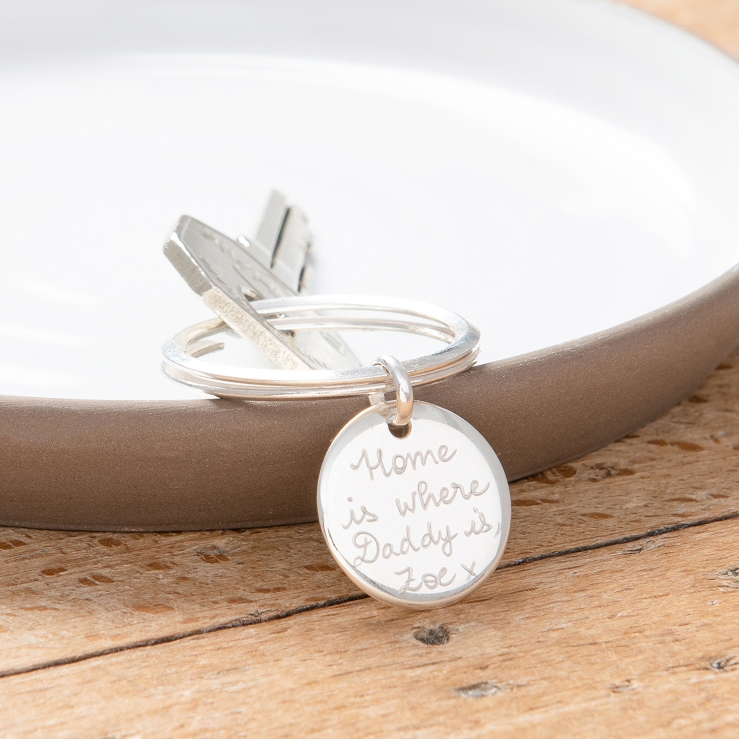 Personalised Sterling Silver Keyring | Merci Maman