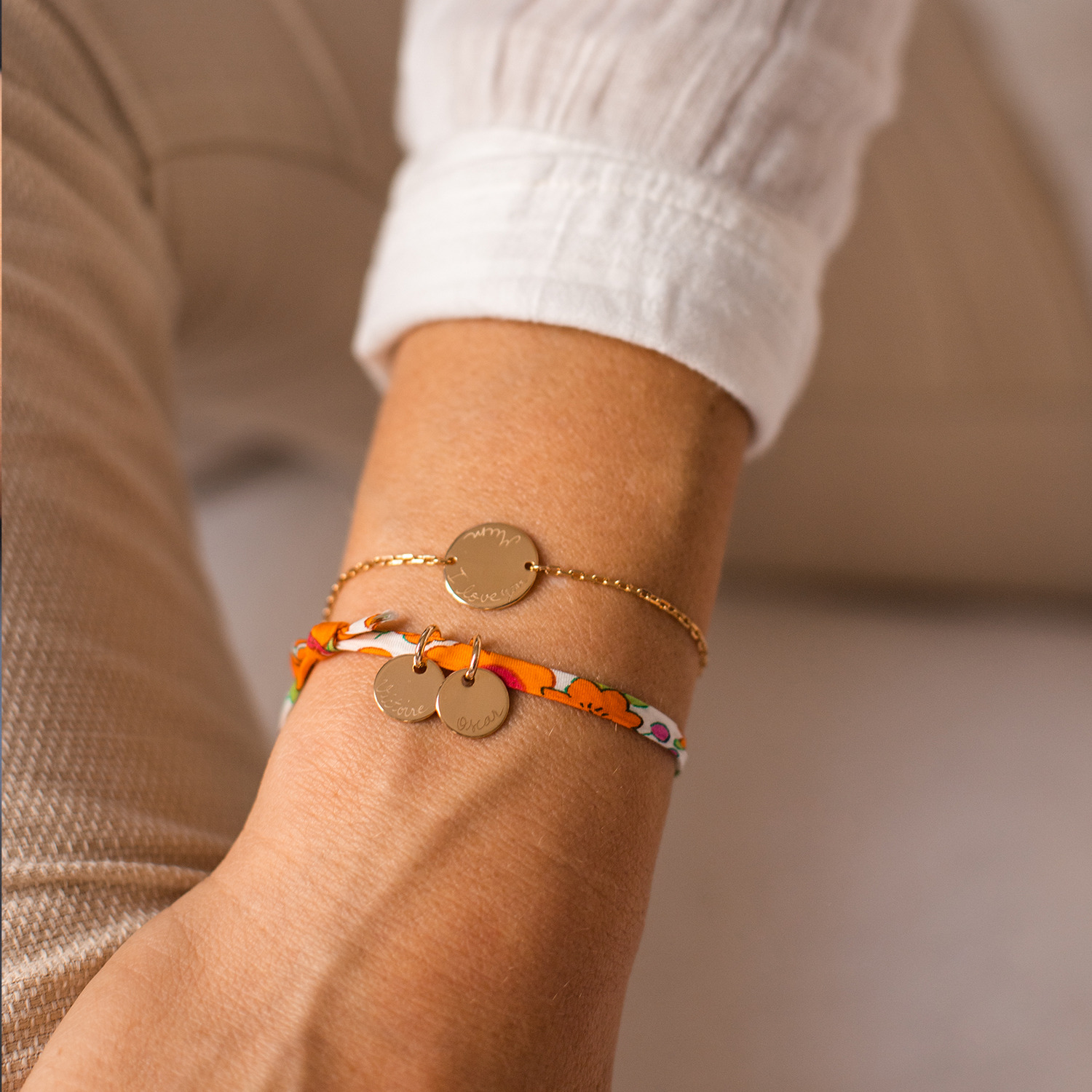 Bracelet personnalisé Liberty Prénom | Merci Maman