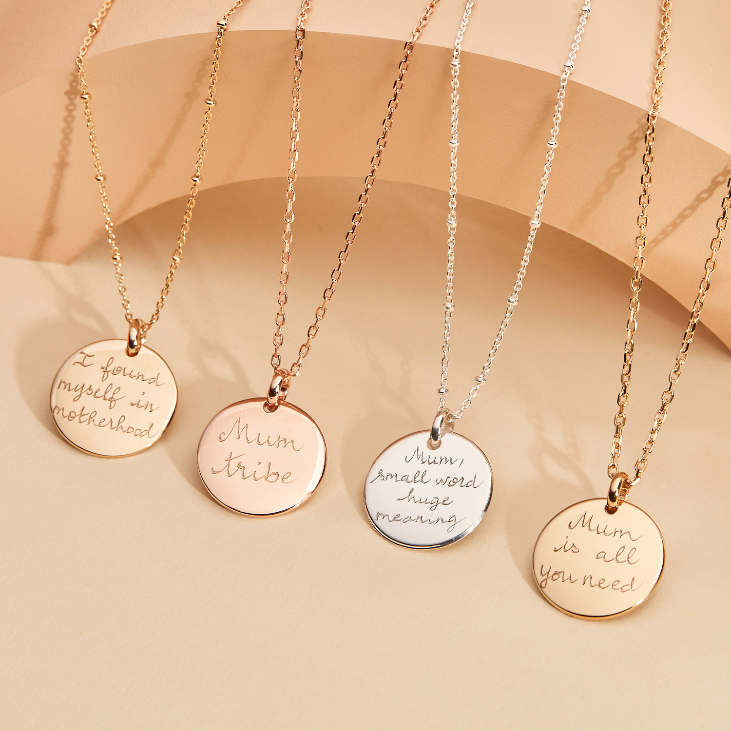 Personalised Signature Disc Necklace | Merci Maman