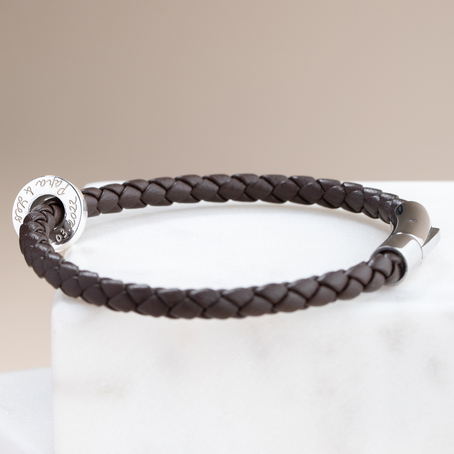 Men's Personalised Unity Leather Bracelet | Merci Maman