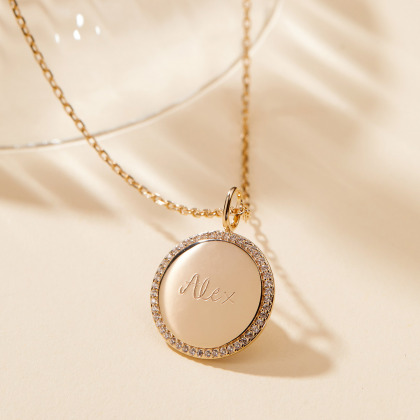 Personalised Crystal Signature Necklace | Merci Maman