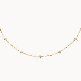 Crystal Solitaire Chain Necklace | Merci maman