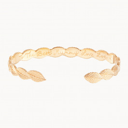 Personalised Leaf Open Bangle | Merci Maman