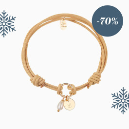 Pulsera personalizada con aro Eternidad y mini perla | Merci Maman